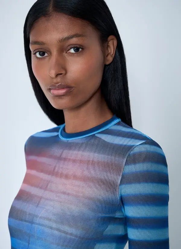 JEAN PAUL GAULTIER Air Mesh Top - Blue