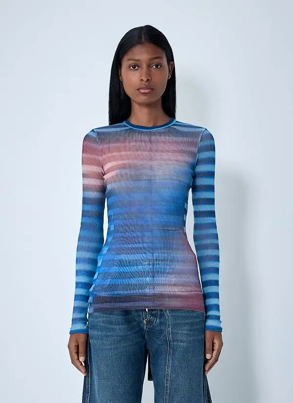 JEAN PAUL GAULTIER Air Mesh Top - Blue