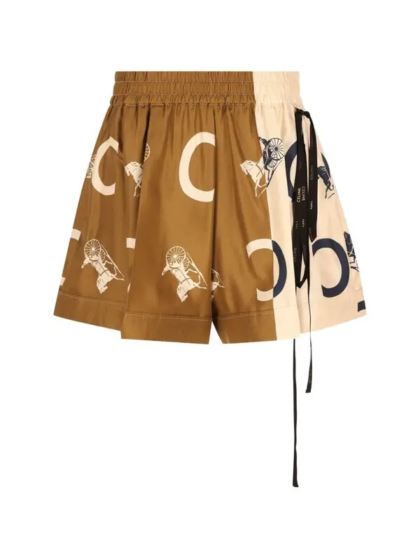 Celine Printed Silk Shorts
