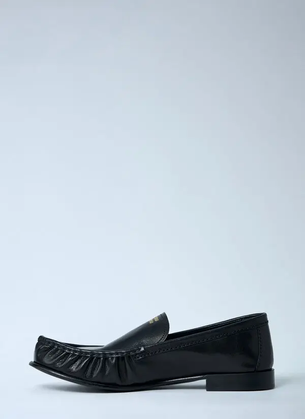 Miu Miu Leather Loafers - Black