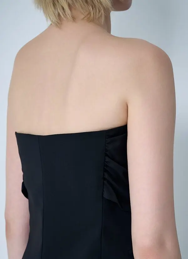 Max Mara Wool Waistcoat With Bow Detail - Black