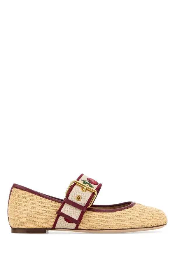 Valentino Garavani Raffia Bribri Ballerinas - Brown