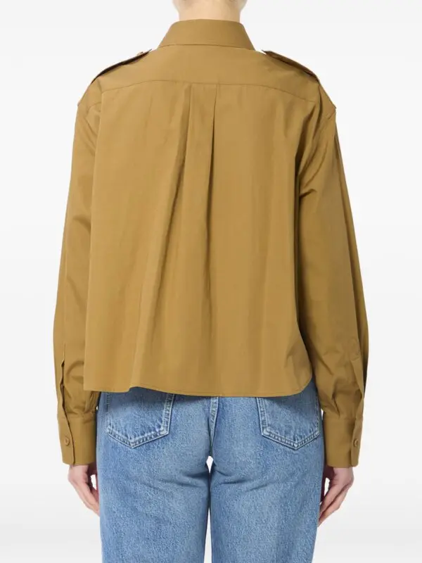 Celine Cropped Cotton And Linen Shirt