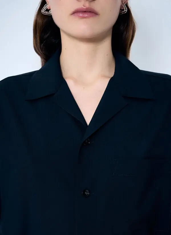 Bottega Veneta Wool Camp Collar Shirt
