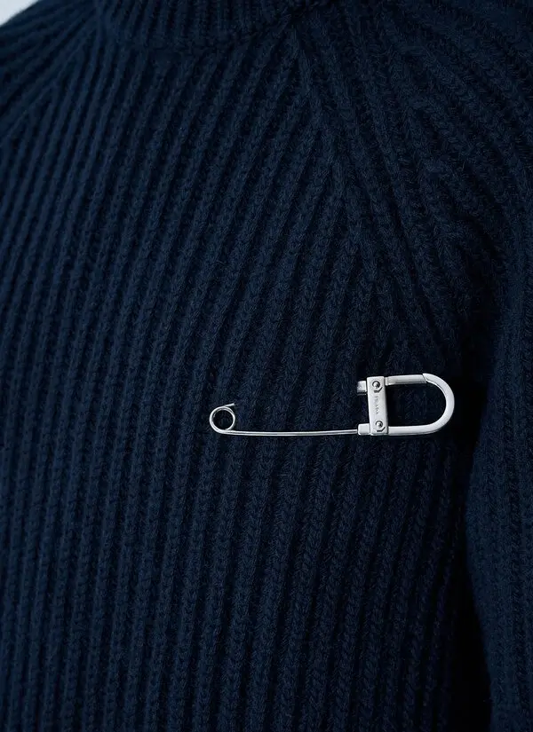 Prada Wool-and-cashmere Ribbed Crewneck Sweater