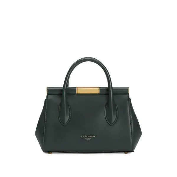 Dolce & Gabbana Calfskin Top Handle Bag With Gold-tone Hardware - Green