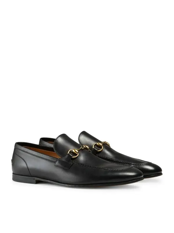 Gucci Jordaan Leather Loafers With Horsebit Detail - Black