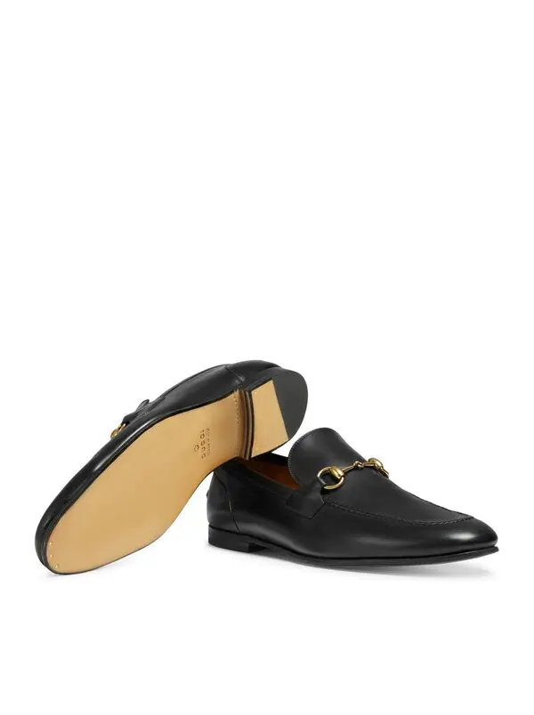 Gucci Jordaan Leather Loafers With Horsebit Detail - Black