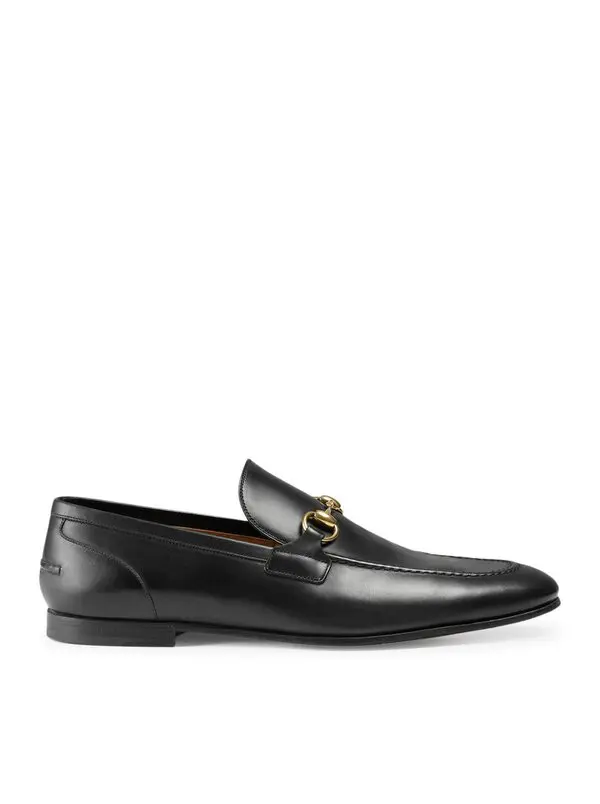 Gucci Jordaan Leather Loafers With Horsebit Detail - Black