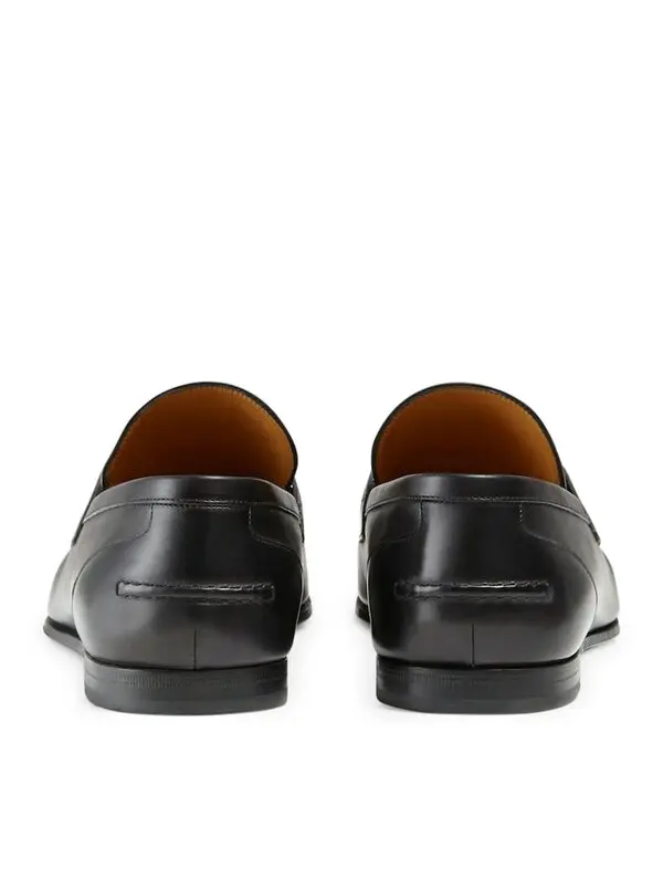 Gucci Jordaan Leather Loafers With Horsebit Detail - Black