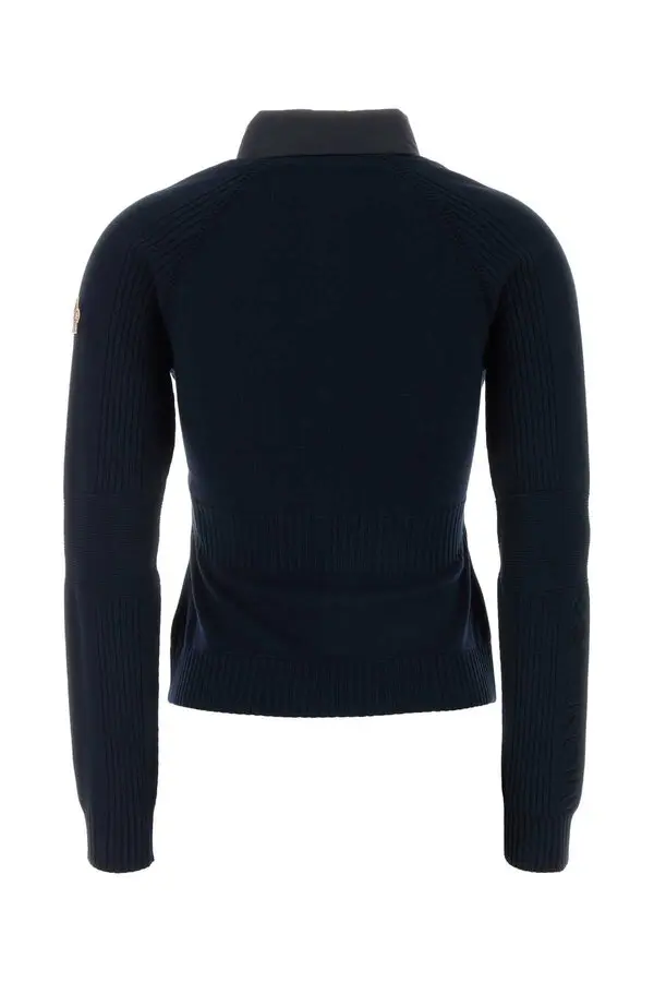 Moncler Knit Cardigan With Nylon Front