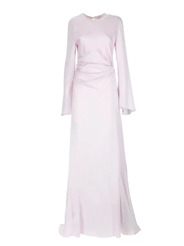 Alexander McQueen Long Dress With Drape - Pink