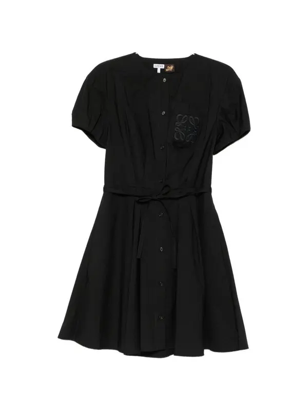 Loewe Cotton Dress With Anagram Embroidery - Multicolor