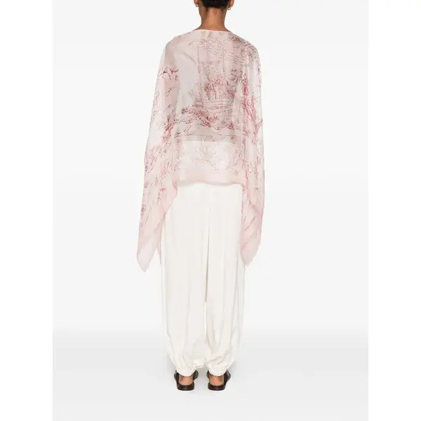 FERRAGAMO Silk Floral Print Kaftan