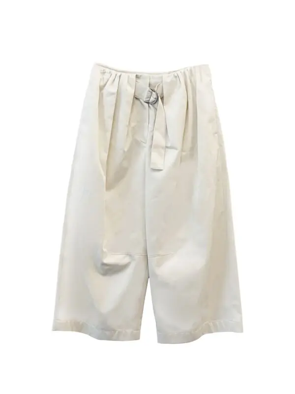 Loewe Cotton Belted Cropped Wide Leg Trousers - Multicolor