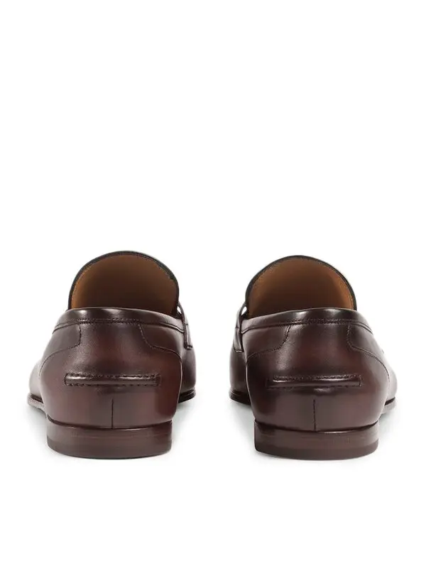 Gucci Jordaan Leather Loafers - Brown