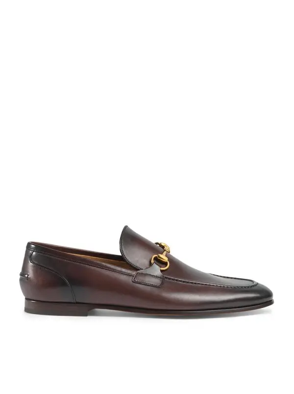 Gucci Jordaan Leather Loafers - Brown