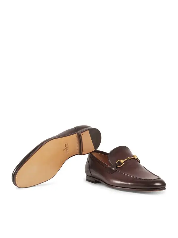 Gucci Jordaan Leather Loafers - Brown