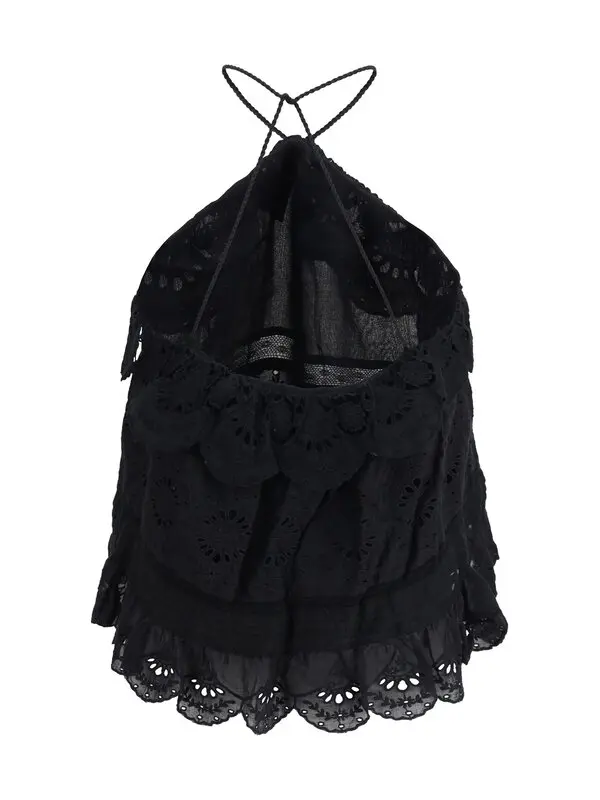 Isabel Marant Étoile Prisha Ruffle Top With Embroidered Details