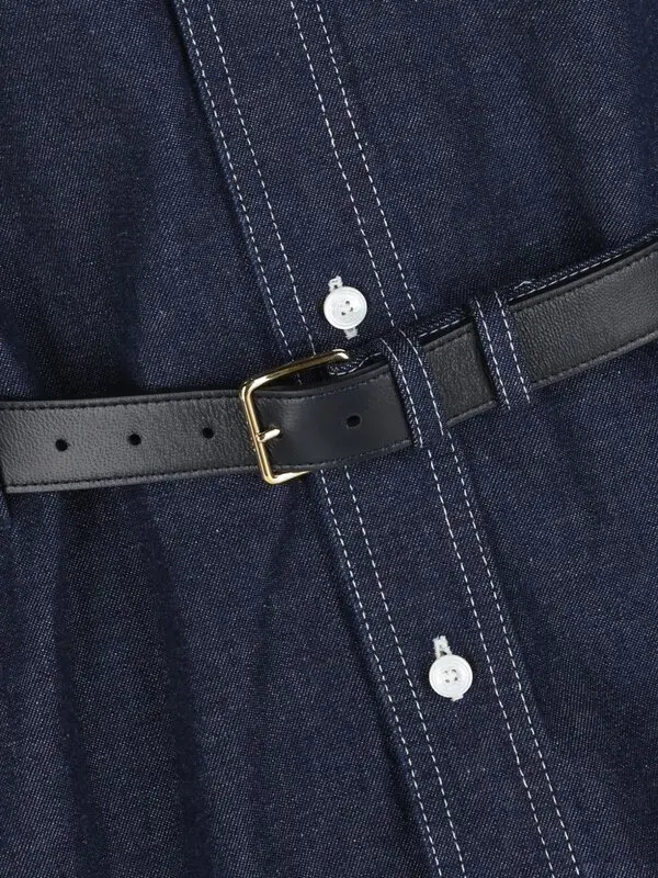 Celine Denim Short Dress With Belt