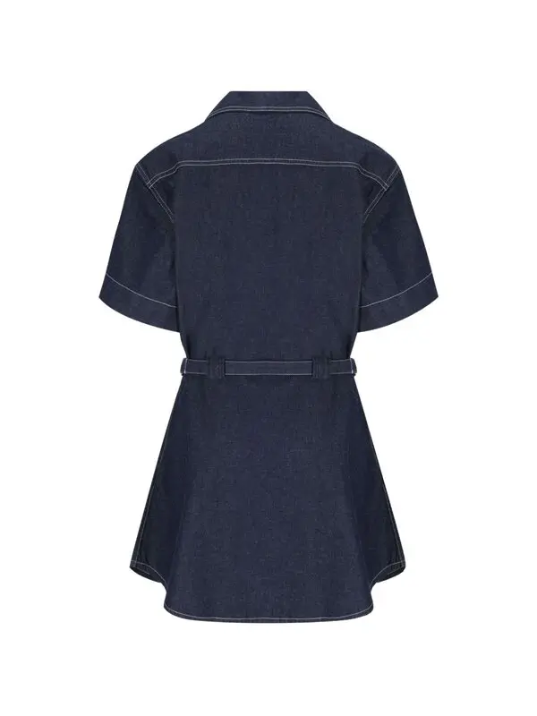 Celine Denim Short Dress With Belt