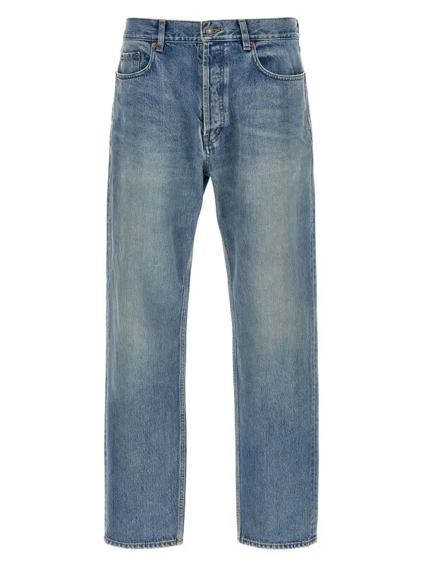 Saint Laurent Mick Stonewashed Cotton Denim Jeans - Blue