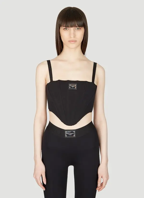 Dolce & Gabbana Logo Plaque Corset - Black