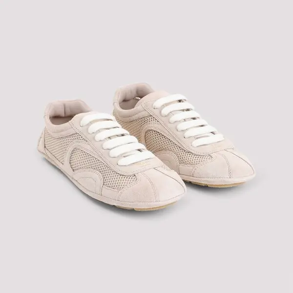Prada Opale Beige Suede Calf Leather Sneakers - Multicolor