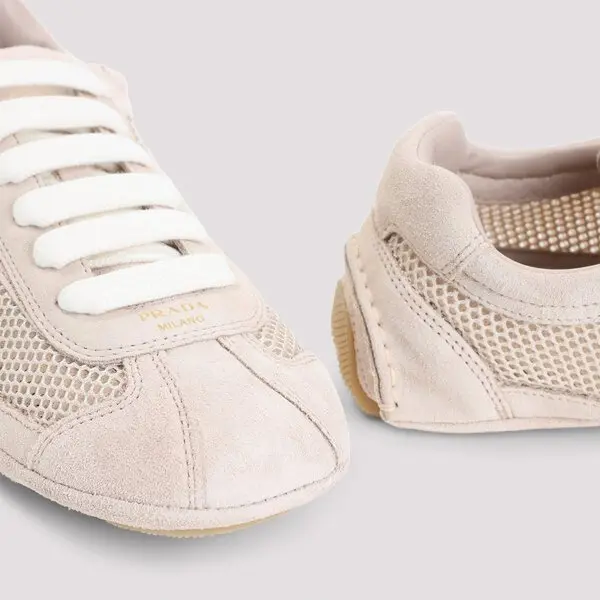 Prada Opale Beige Suede Calf Leather Sneakers - Multicolor