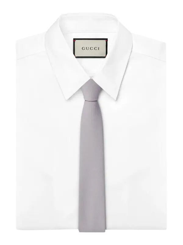 Gucci Silk Blend Crepe Effect Neck Tie