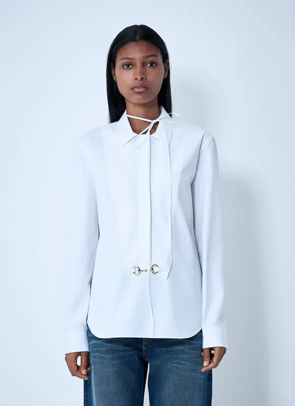 Gucci Cotton Poplin Horsebit Detail Shirt - White