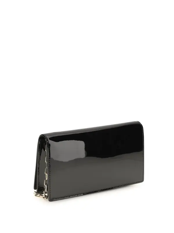 CHRISTIAN LOUBOUTIN Bettina Patent Calf Leather Shoulder Bag With Jewel Detail - Black