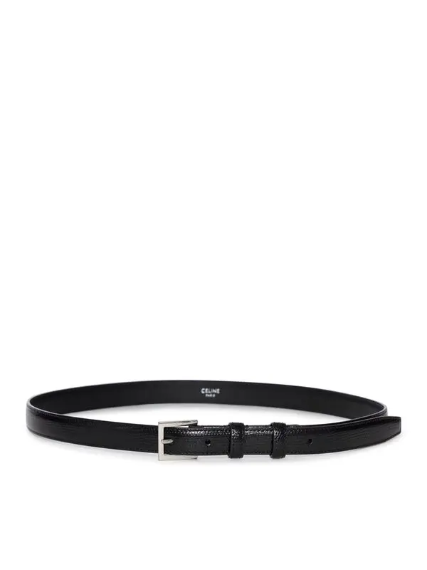 Celine Calfskin Belt With Metallic Buckle - Black