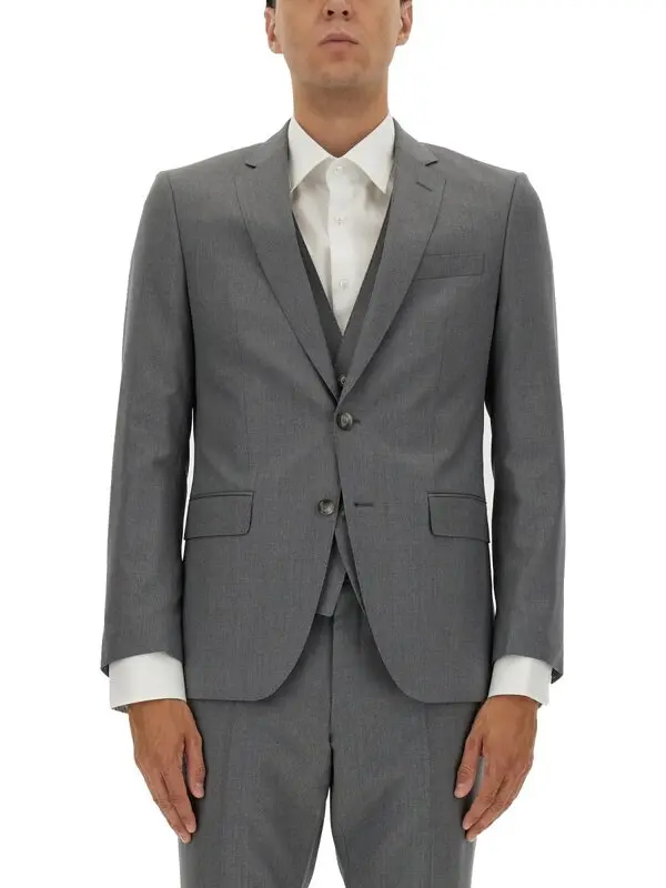 BOSS Slim Fit Wool Jacket - Gray