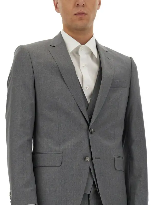 BOSS Slim Fit Wool Jacket - Gray