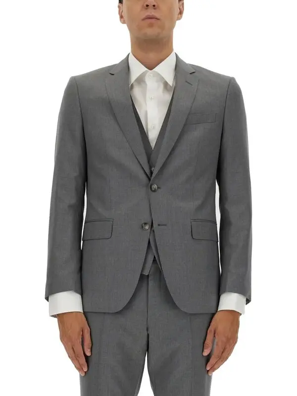 BOSS Slim Fit Wool Jacket - Gray