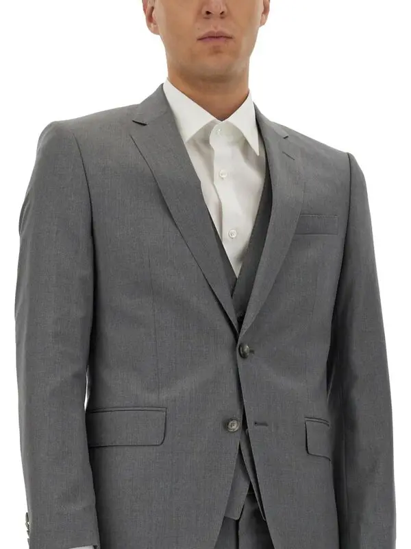 BOSS Slim Fit Wool Jacket - Gray
