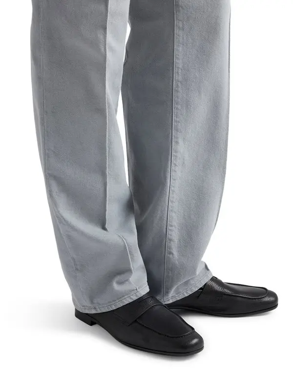 Prada Goat Skin Leather Moc Toe Loafers