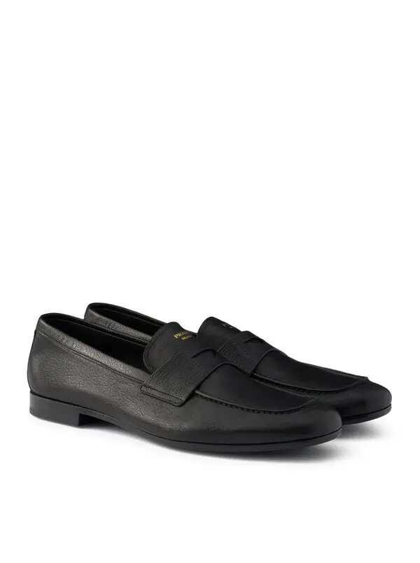 Prada Goat Skin Leather Moc Toe Loafers