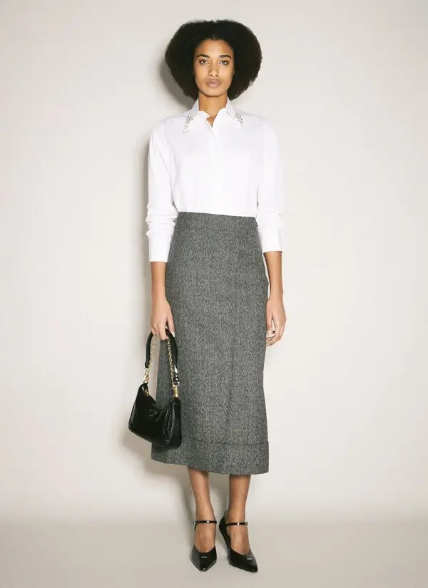 Prada Embroidered Cotton Poplin Shirt