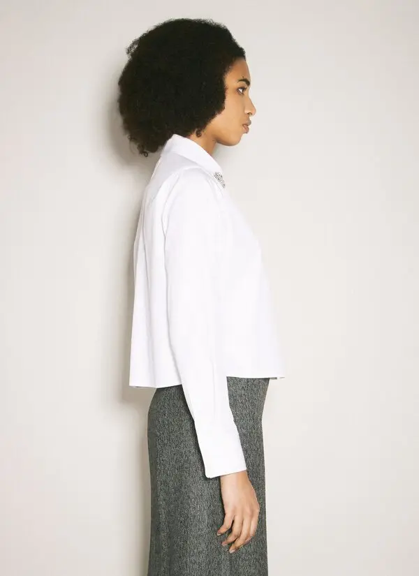Prada Embroidered Cotton Poplin Shirt