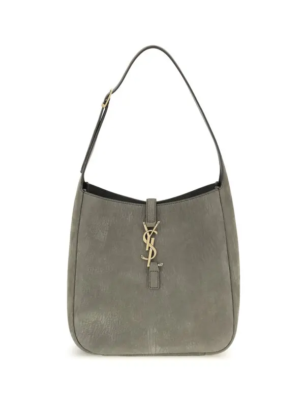 Saint Laurent 5 À 7 Supple Shoulder Bag In Grained Nubuck - Gray