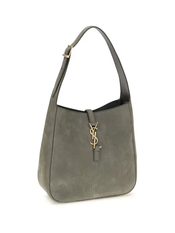 Saint Laurent 5 À 7 Supple Shoulder Bag In Grained Nubuck - Gray