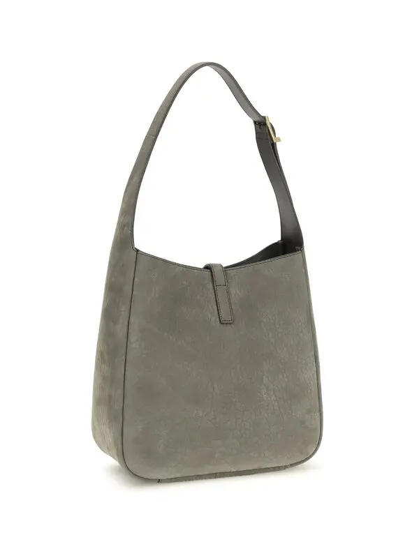 Saint Laurent 5 À 7 Supple Shoulder Bag In Grained Nubuck - Gray