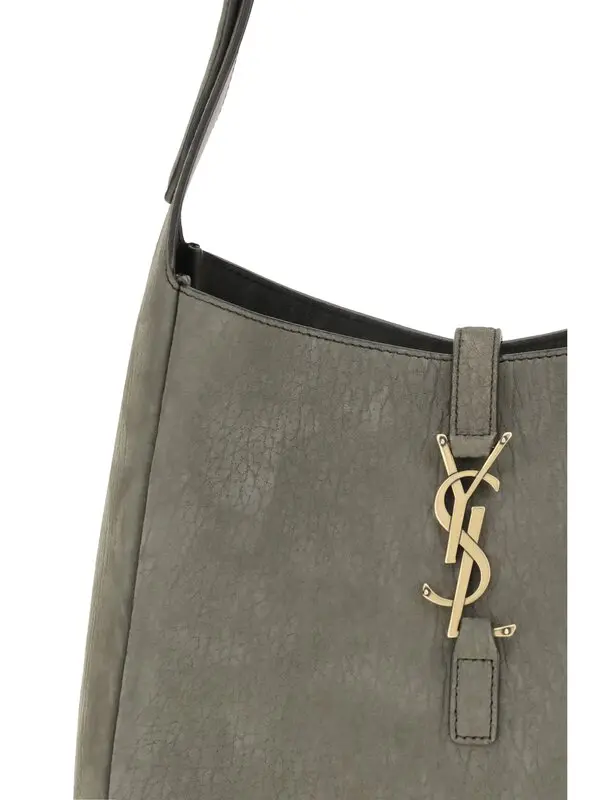 Saint Laurent 5 À 7 Supple Shoulder Bag In Grained Nubuck - Gray