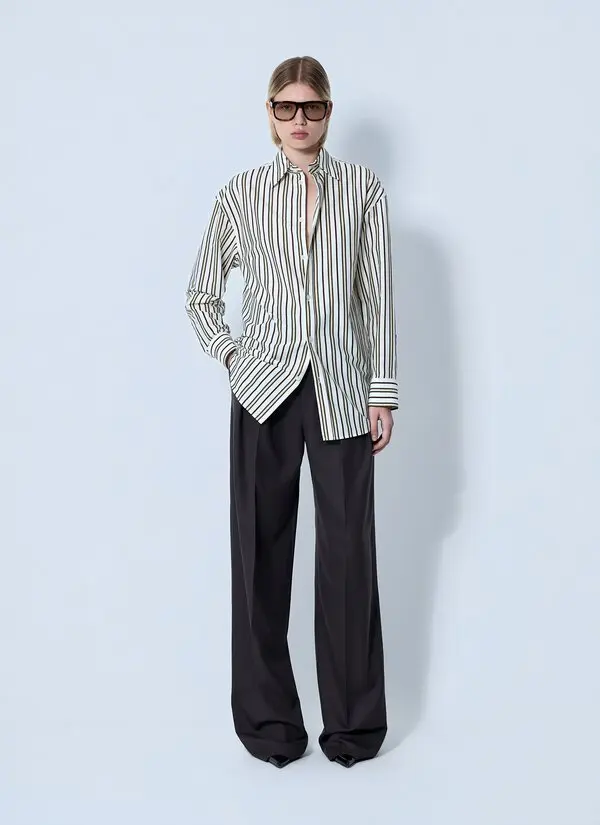 Saint Laurent Striped Button-down Shirt In Cotton