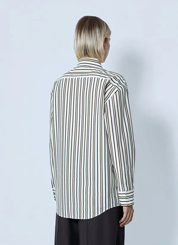 Saint Laurent Striped Button-down Shirt In Cotton