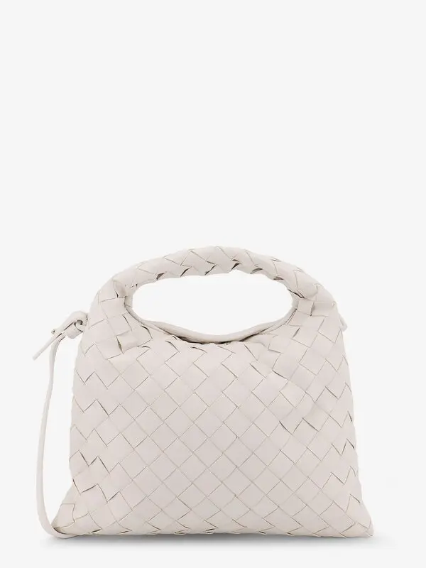 Bottega Veneta Mini Hop Intrecciato Leather Crossbody Bag - White
