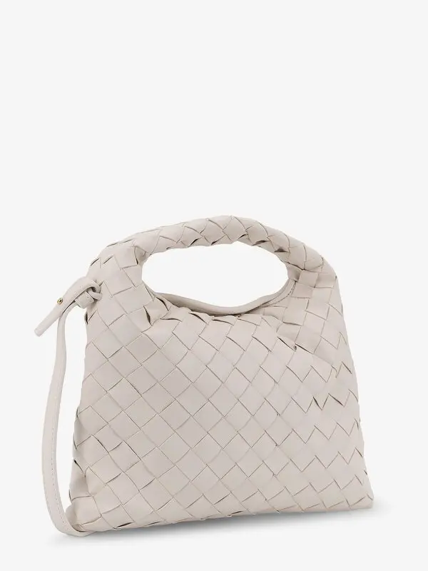 Bottega Veneta Mini Hop Intrecciato Leather Crossbody Bag - White