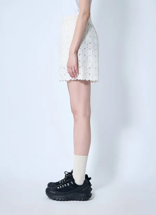 Moncler Logo Patch Cotton Blend Shorts